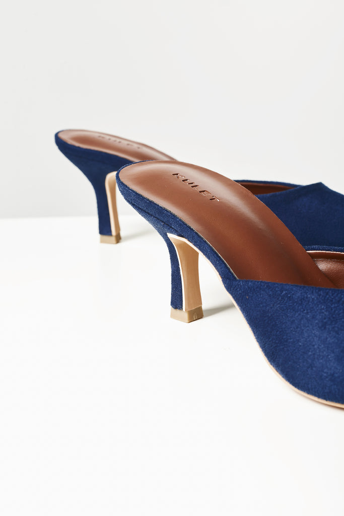 INEZ Kitten Heel in Suede Navy – KULET